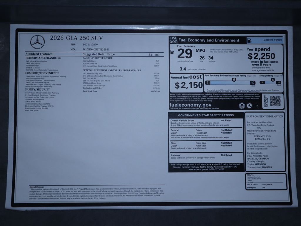 New 2026 Mercedes-Benz GLA GLA 250 4D Sport Utility in Chandler #116731 ...