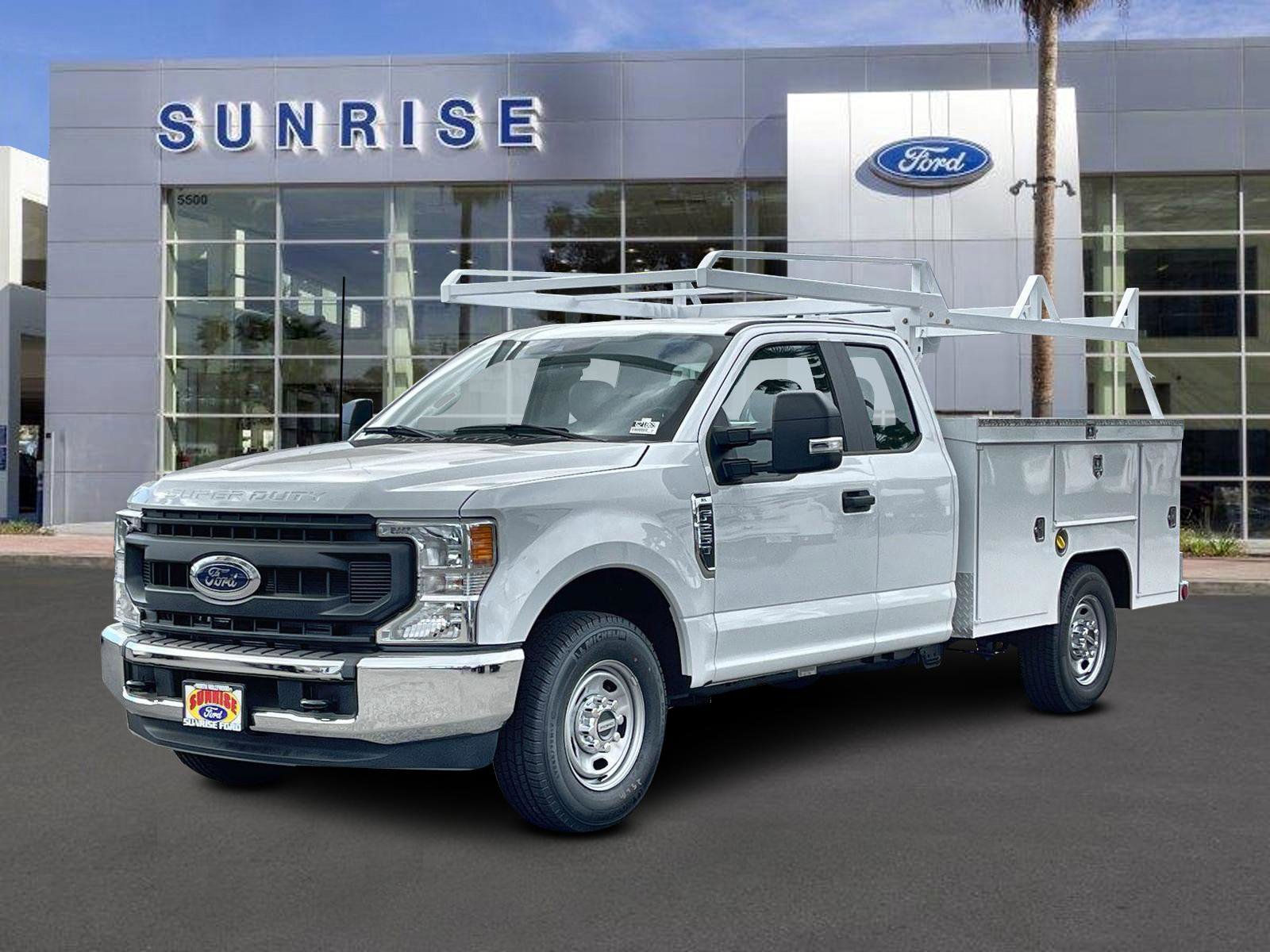 White Ford Work Truck