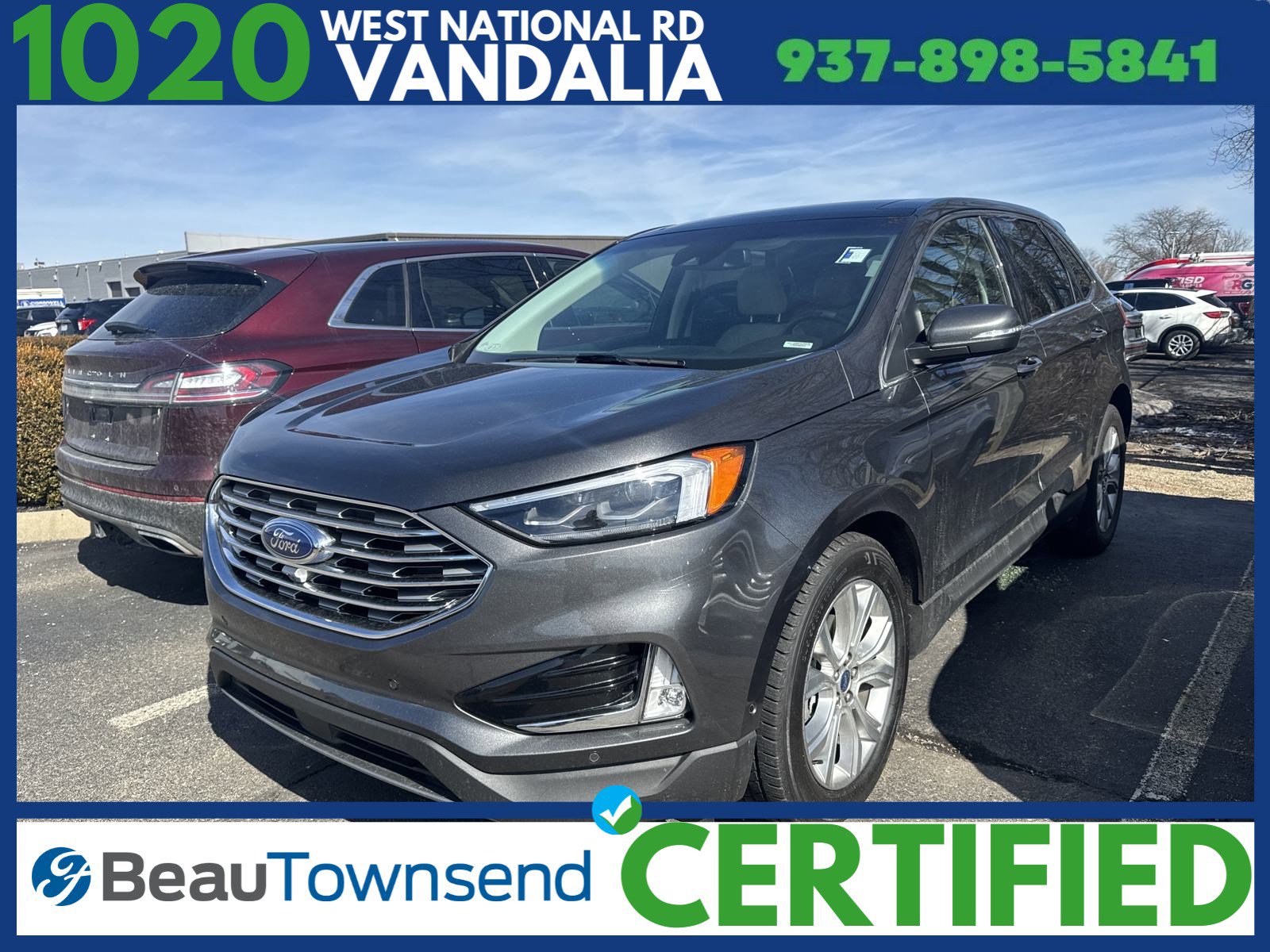 Certified Pre-Owned 2020 Ford Edge Titanium 4 Door SUV in Vandalia # ...
