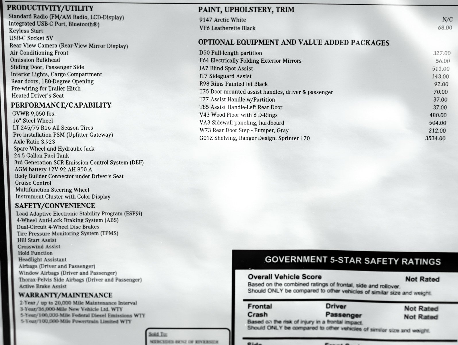 New 2025 Mercedes-Benz Sprinter Cargo Van Upfitted 2500 High Roof I4 ...