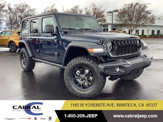 New 2025 Jeep Wrangler Willys Utility in Manteca #J9809 | Cabral Chrysler Dodge Jeep Ram FIAT