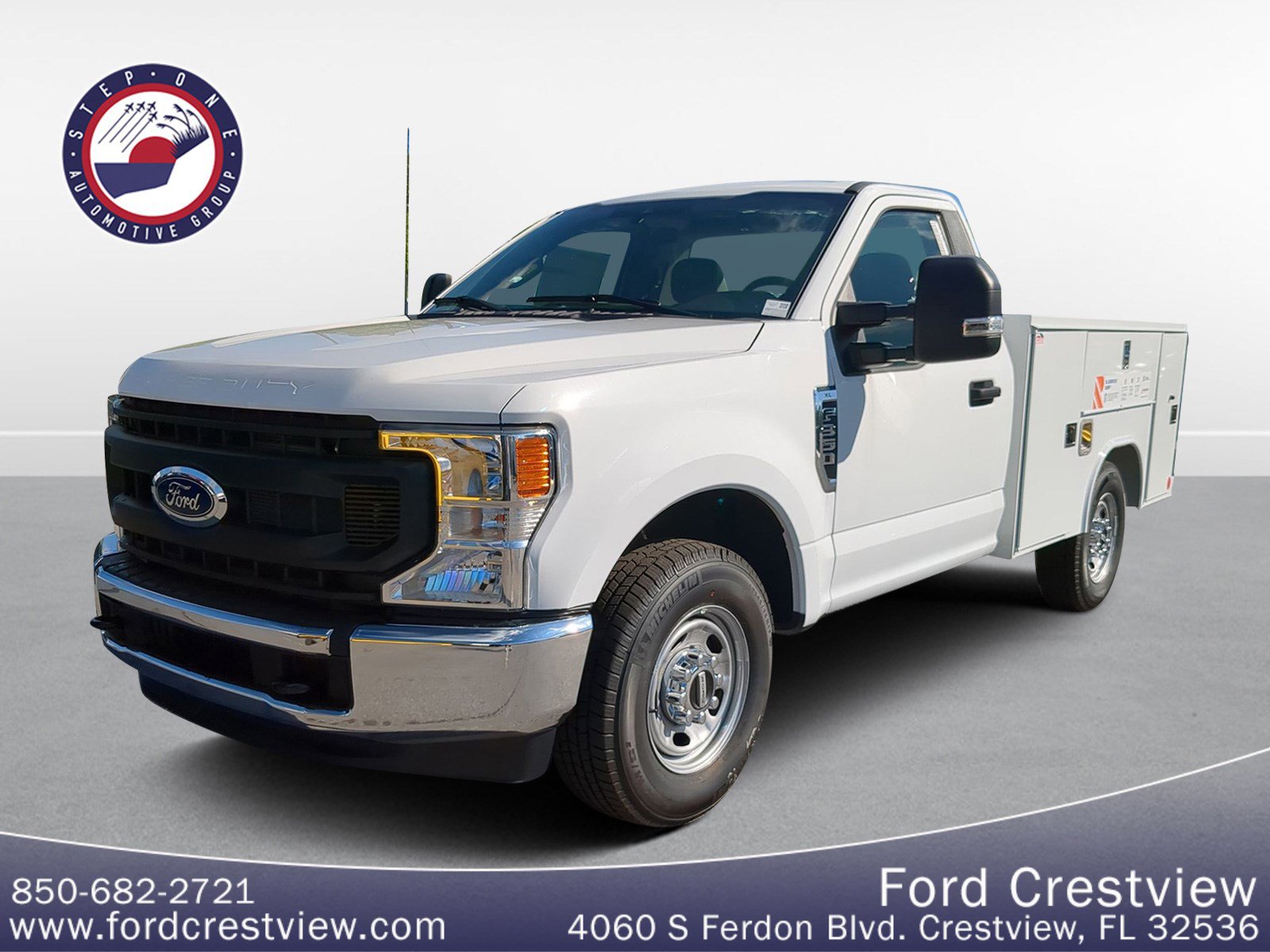 White Ford Work Truck
