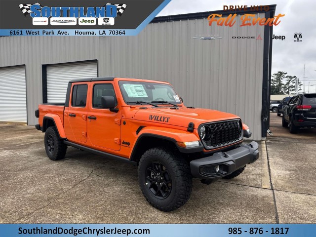 New 2025 Jeep Gladiator Willys Crew Cab in Houma #5J0201 | Southland Dodge