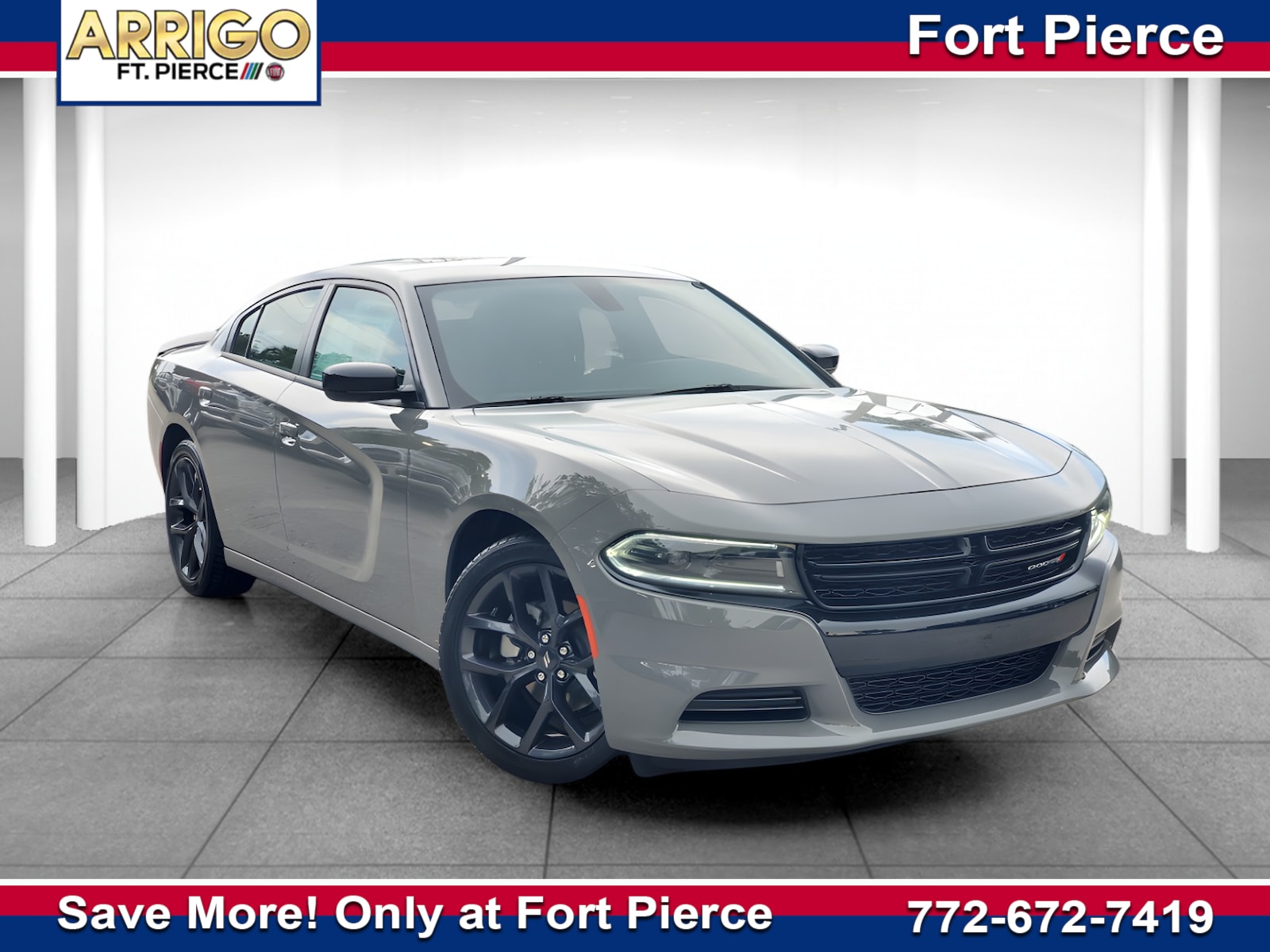 Gray Dodge Charger Blacktop