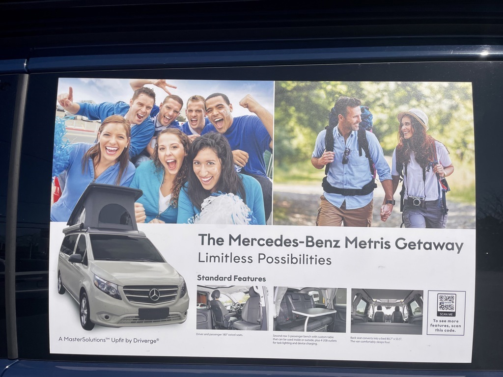 New 2023 Mercedes-Benz Metris Passenger Van GETAWAY Camper Minivan in ...