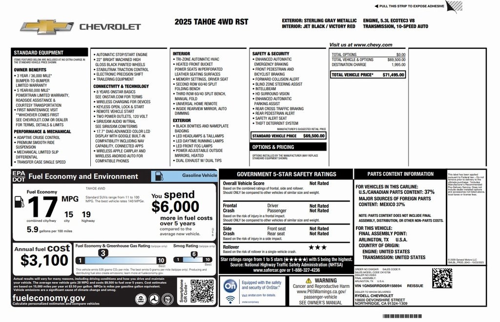 Pre-Owned 2025 Chevrolet Tahoe RST 4D Sport Utility in Phoenix #CC71599 ...