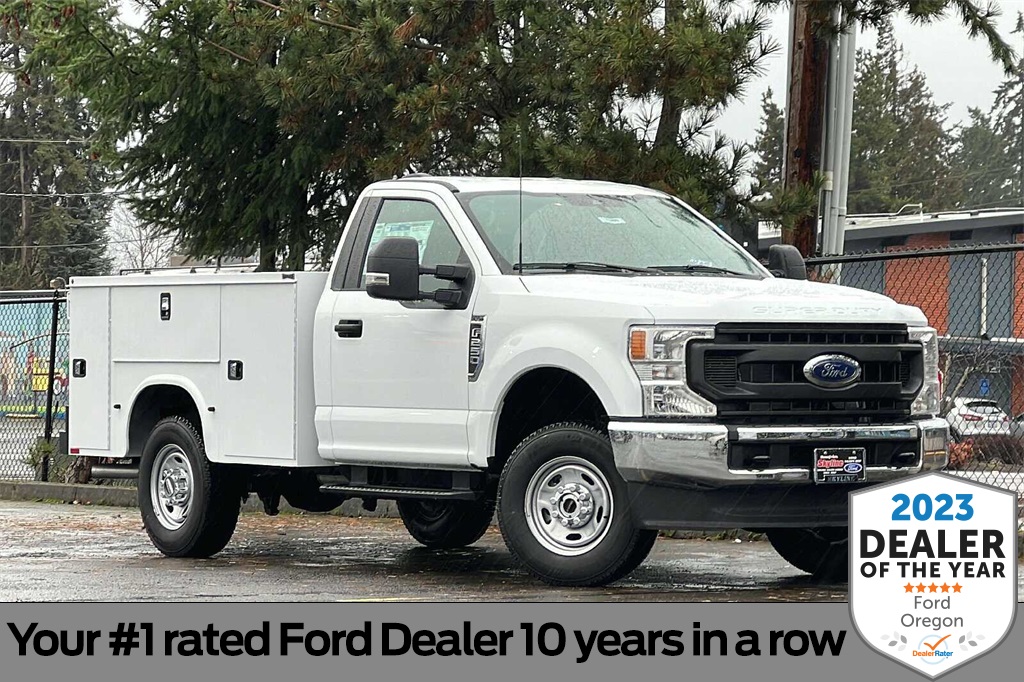 White Ford Work Truck