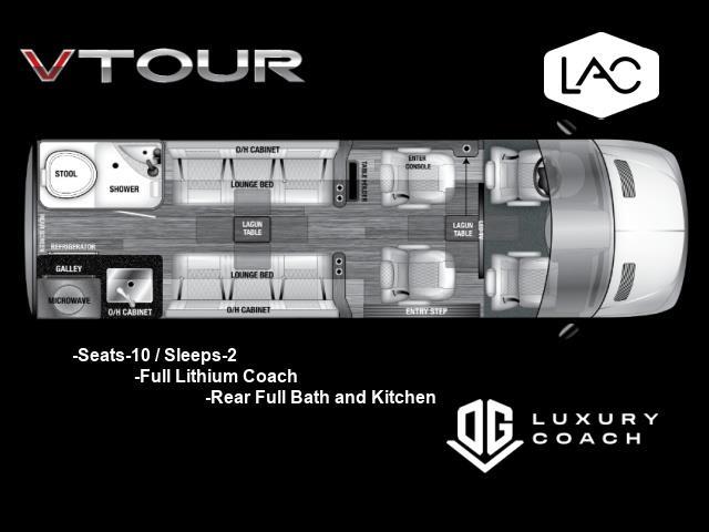 2025 OGV Luxury Coach V-TOUR RWD Lithium Coach 10-Pass/Sleeps-2 Rear ...