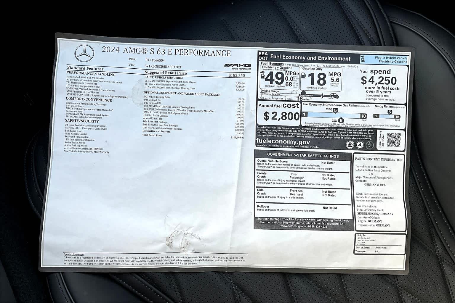 Pre-Owned 2024 Mercedes-Benz S-Class AMG® S 63 E 4dr Car in Augusta # ...