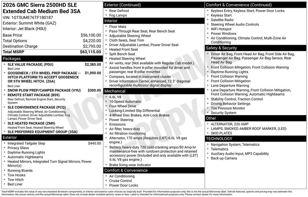 New 2026 GMC Sierra 2500 HD SLE Double Cab in #G375 | Richardson Auto ...