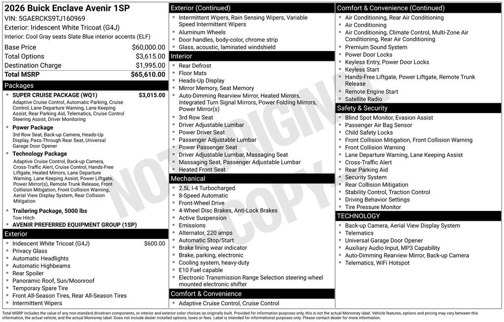 New 2026 Buick Enclave Avenir SUV in Chesapeake #T6L160969X | Southern ...