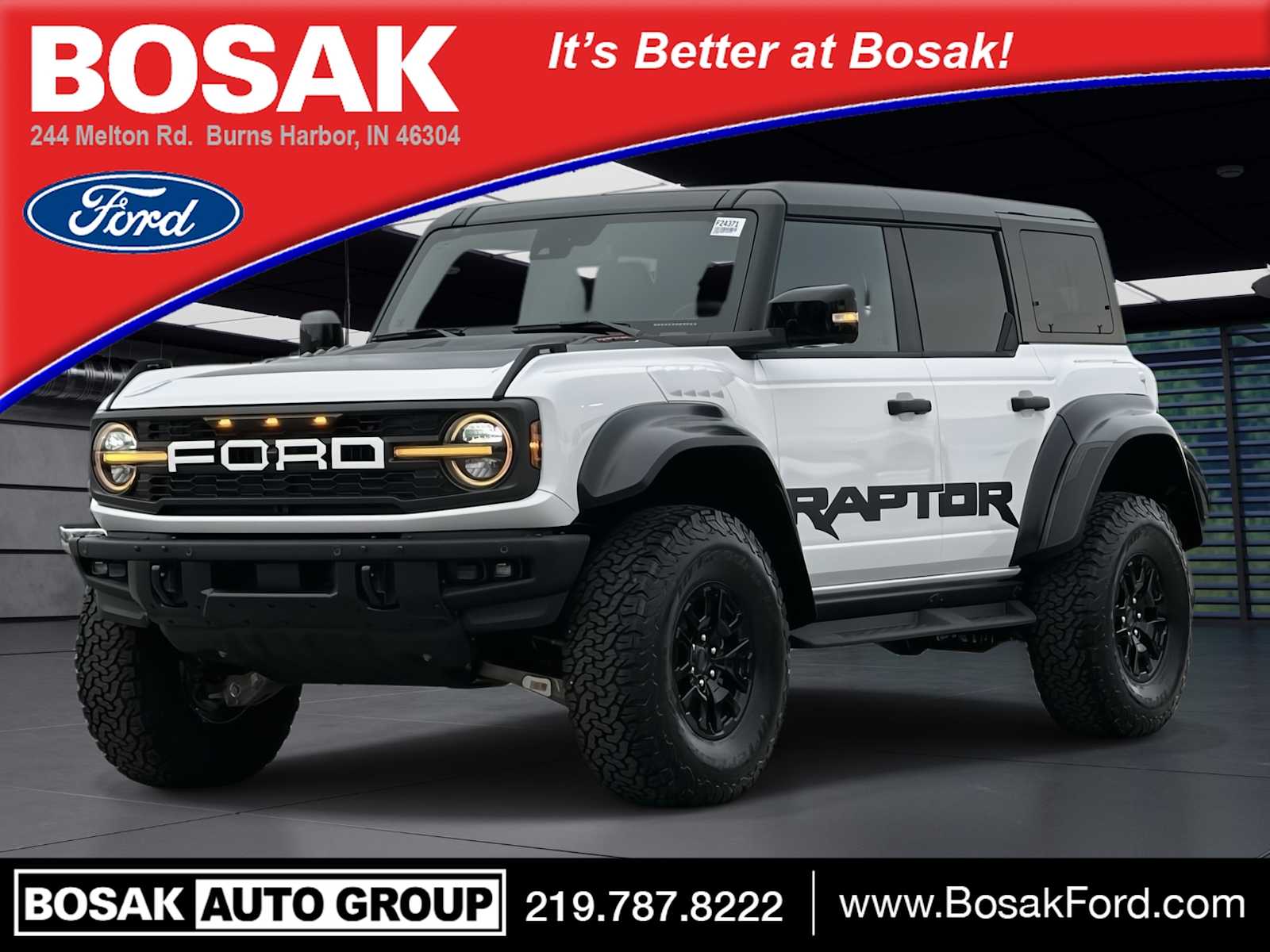 New 2024 Ford Bronco Raptor® 4 Door in Chesterton #F24371 | Bosak Ford