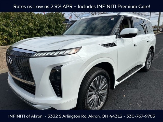 New 2025 INFINITI QX80 SENSORY 4WD SUV in Akron #A25092 | INFINITI of Akron