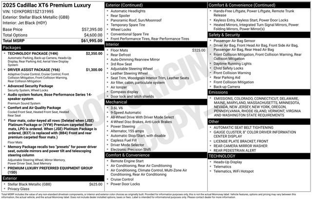 New 2025 Cadillac XT6 Premium Luxury SUV in Wheat Ridge #SZ131995 | Foundation Cadillac