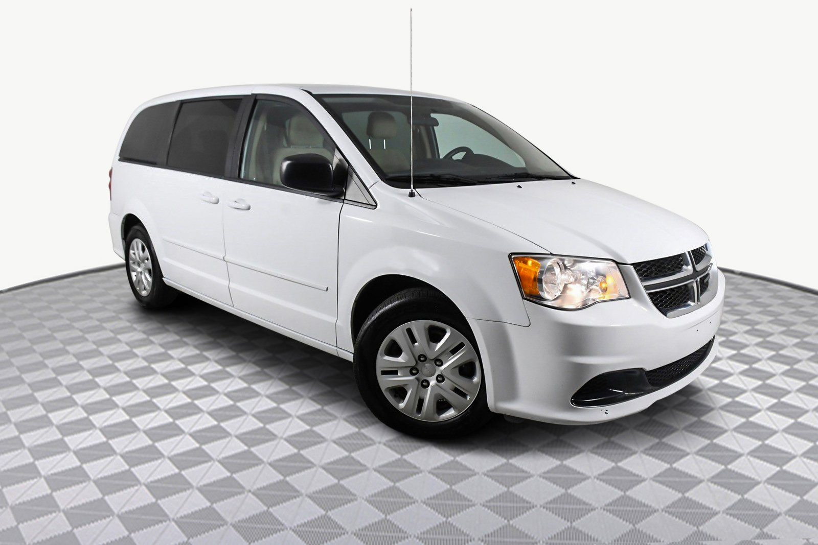 White Dodge Mini Van