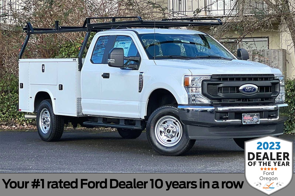 White Ford Work Truck